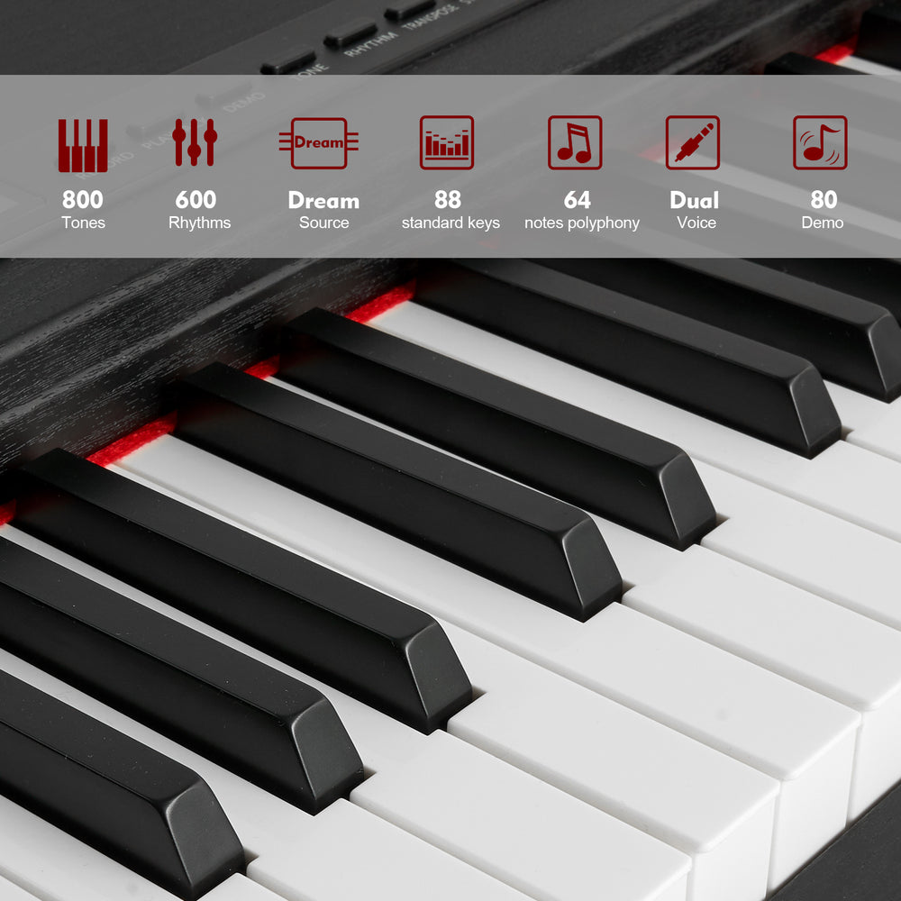 MUSTAR MDP-1200, 88 Key Weighted Digital Piano Wooden Electronic ...