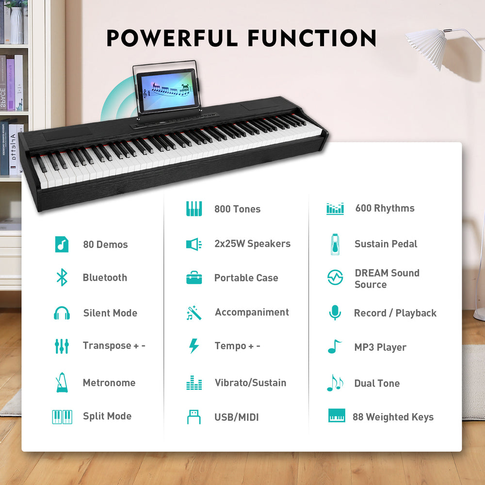 MUSTAR MDP-1200, 88 Key Weighted Digital Piano Wooden Electronic ...