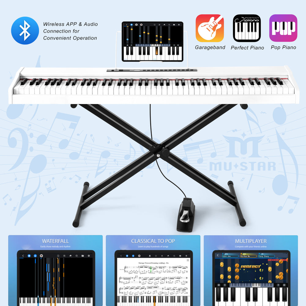 MUSTAR MEP-1000, Digital Piano 88 Keys Electronic Keyboards, Semi Weig