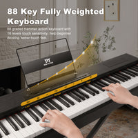 MUSTAR MDP-1200, 88 Key Weighted Digital Piano Wooden Electronic ...