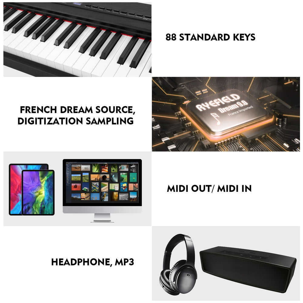 MUSTAR MEP-1600, Digital Piano 88 Keys Electronic Keyboards, Semi Weig