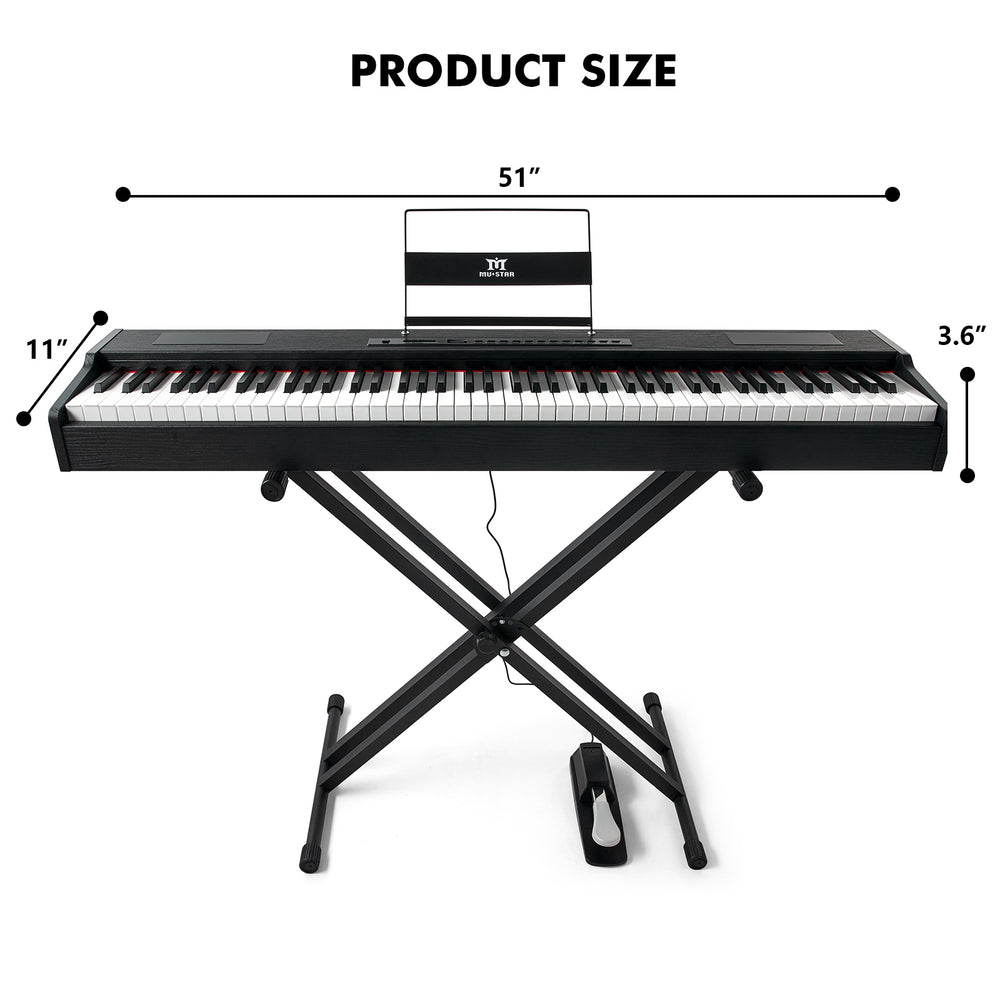 MUSTAR MDP-1200, Piano Keyboard 88 Key Weighted Keyboard, Electronic K